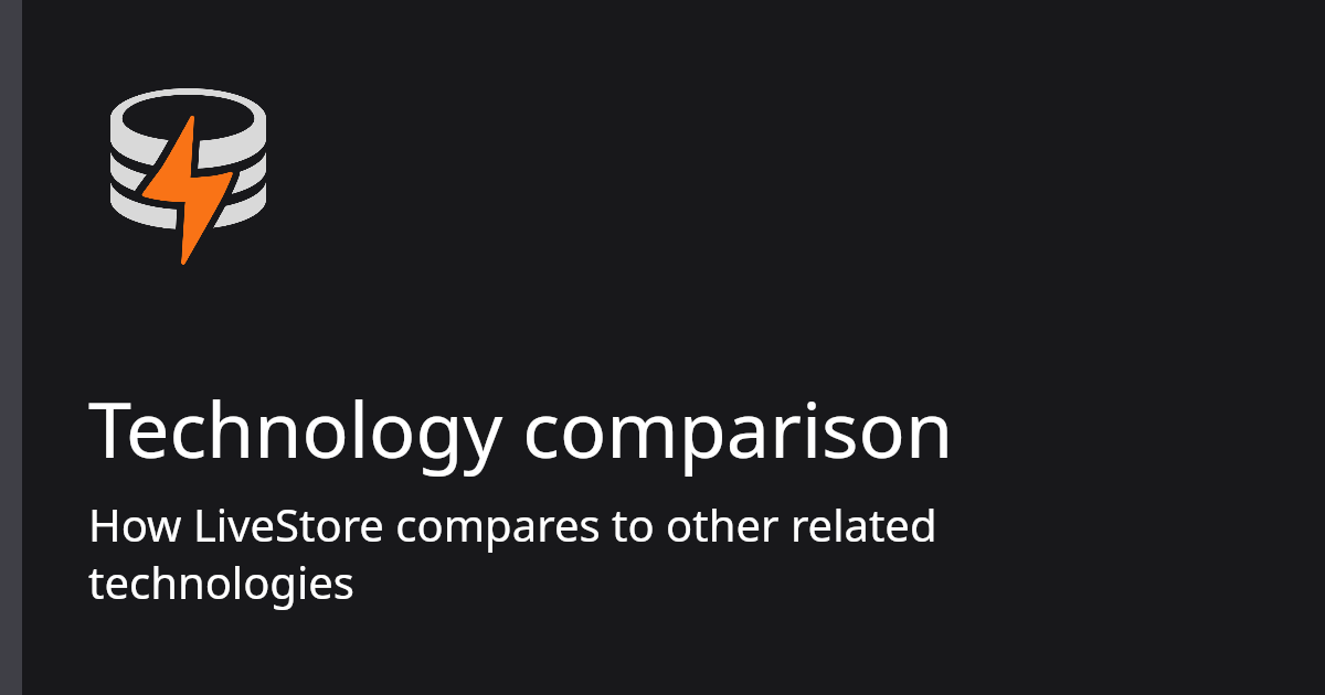 Technology comparison | LiveStore (0.3.0)